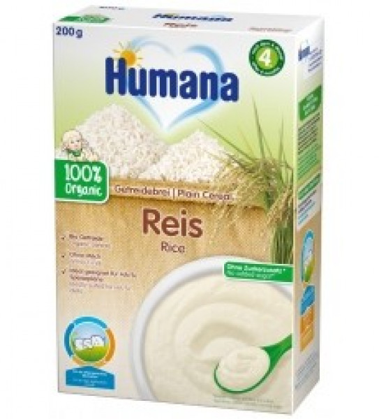 Akcija! HUMANA Bio Rīsu putra, bez piena, no 4 mēn, 200g, der.term. 18. ...