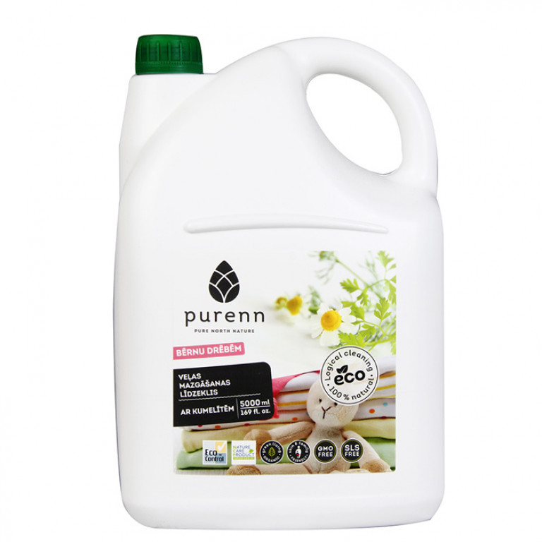 PURENN Veļas mazgāšanas līdzeklis bērnu drēbēm ar kumelīti. 5l 0777 ...