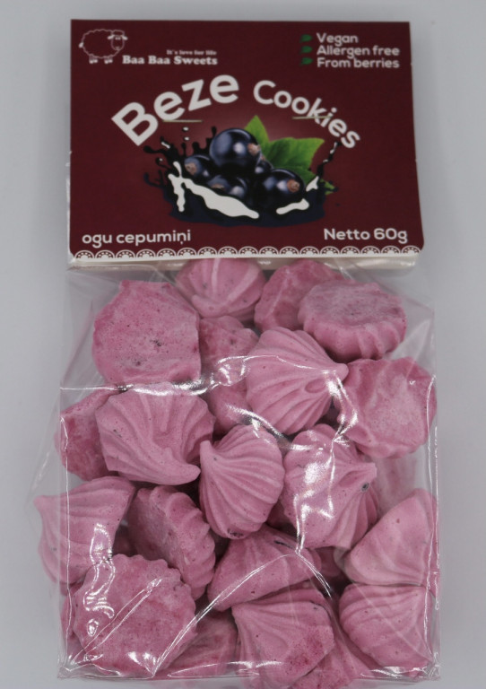 Karameļu darbnīcas roku darbs Bezē cepumi Upeņu Vegan, 60g 1536 ...