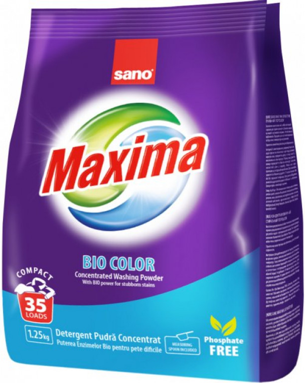 Sano Maxima Bio koncentrēts veļas pulveris, 35 mazg.reizēm, 1.25kg 5343 ...
