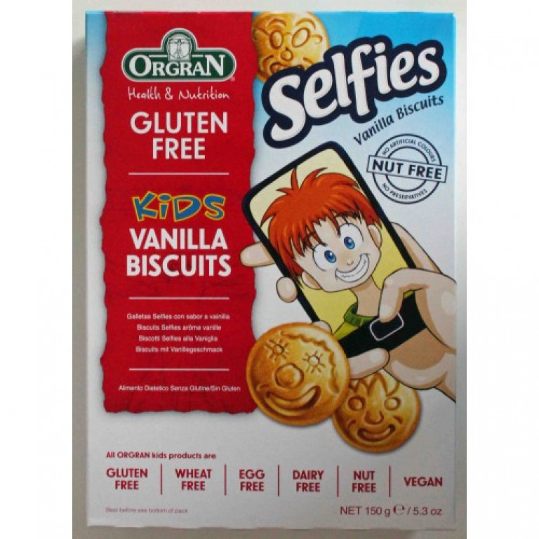 Orgran vaniļas biskvīta cepumi bērniem, bez glutēna, 150 g 2206 ...