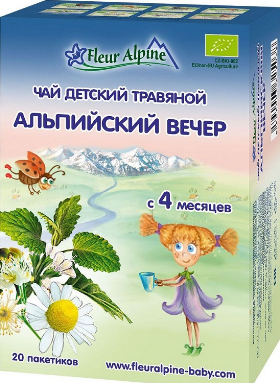 Fleur Alpine BIO Organiskā augu tēja bērniem Alpu vakars, 20 gab., no 4 ...