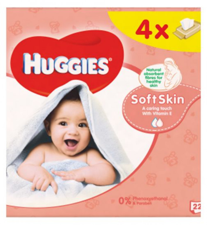 Akcija! Huggies Soft Skin mitrās salvetes 4x56gb! Komplektā lētāk! ne ...